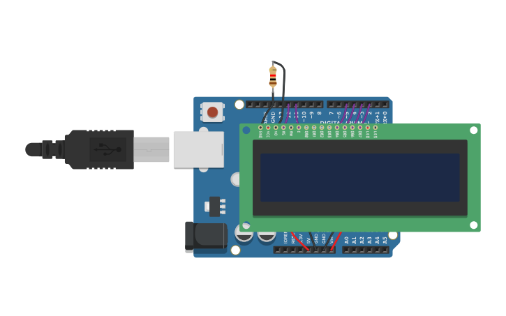 Circuit design LCD Display - Tinkercad