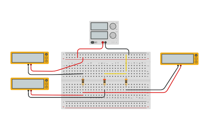 Circuit design Lab work 2A Series-Parallel Circuit (Current) | Tinkercad