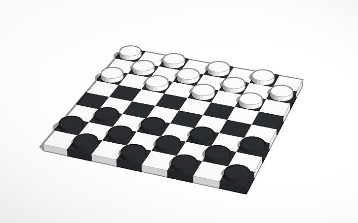 3D design לוח דמקה CHECKERS - Tinkercad
