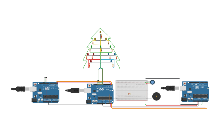 Circuit design Lab 10 - Christmas Lights | Tinkercad