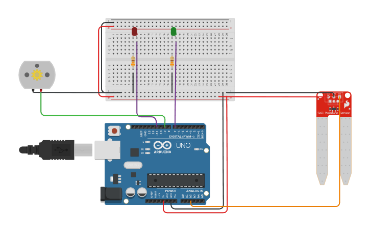 Circuit design Smart Agriculture system - Tinkercad