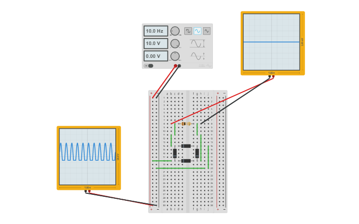 Circuit design Diode rectificador | Tinkercad