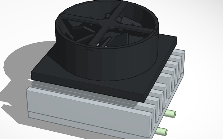 3D design Peltier Module w/ Heat Sink and Cooling Fan - Tinkercad