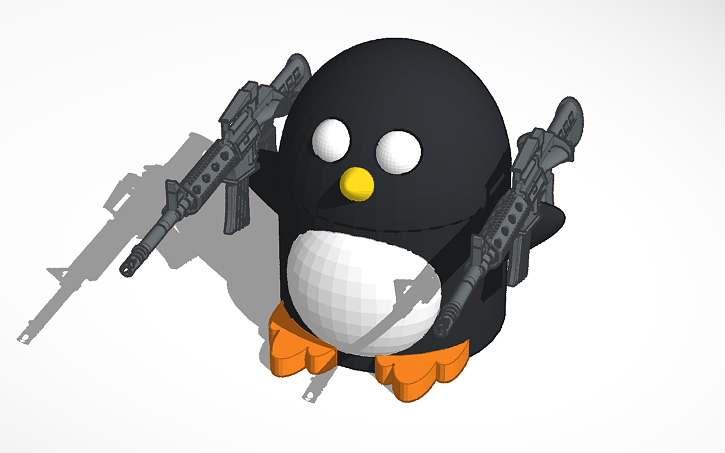 3D design awsome dangerous penguin - Tinkercad