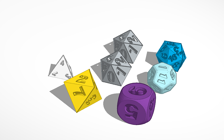 3D design dnd dice and dice case - Tinkercad