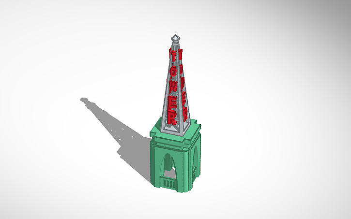 3D design Tower Theater Sign | Tinkercad