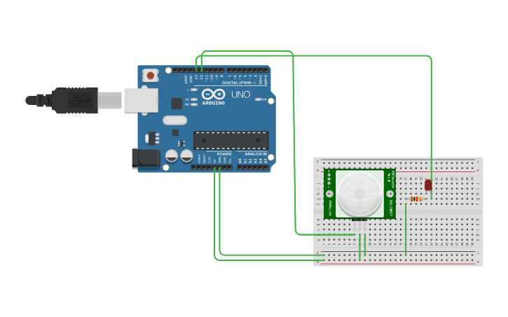 Circuit design sensor infrarrojo - Tinkercad
