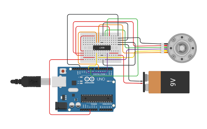 Circuit design Motor Paso a Paso | Tinkercad