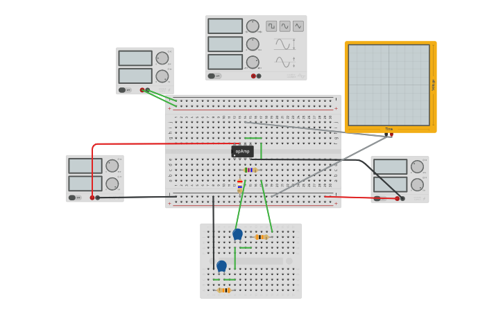 Circuit design wein bridge oscillator | Tinkercad
