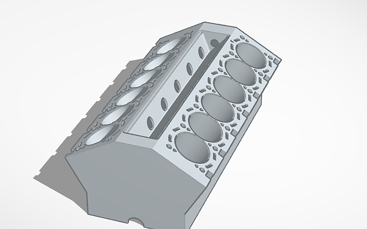 3D design V12 Diesel or Gasoline Engine block - Tinkercad