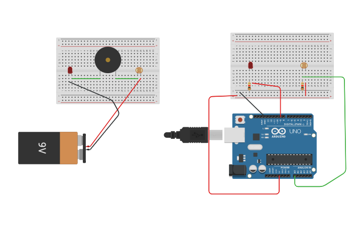 Circuit design Photorresistor controller | Tinkercad