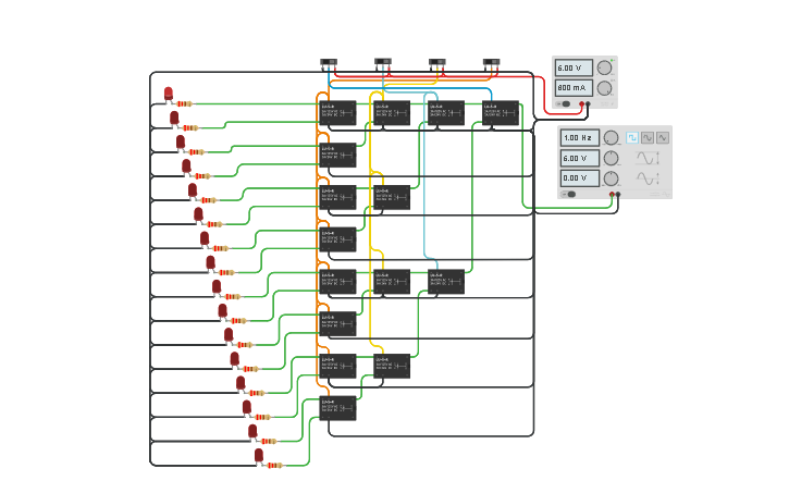 Circuit design [Relay][Computer] 1/16 Mux / demux - Tinkercad