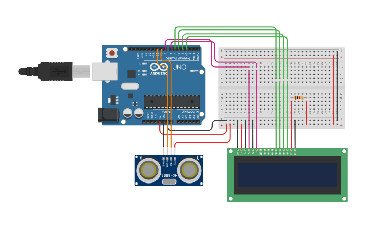 Circuit design Smart Rainfall System - Tinkercad