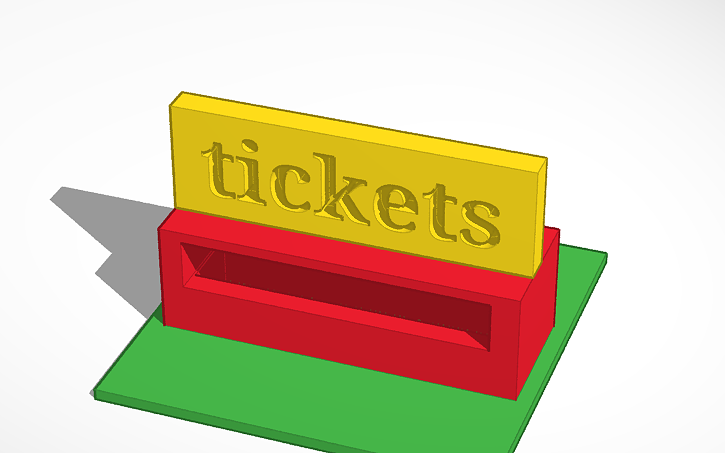 3D design ticket booth - Tinkercad