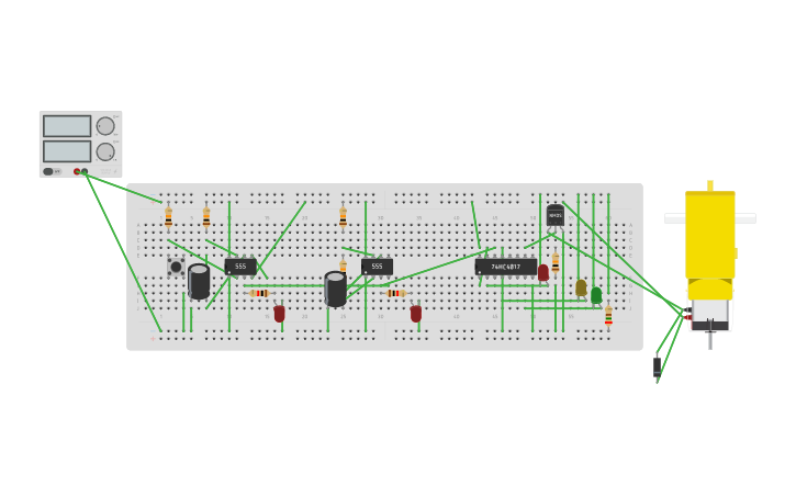 Circuit design 4017 - Tinkercad