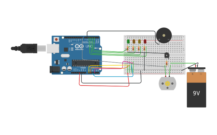 Circuit design Water level - Tinkercad