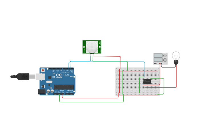 Circuit design PIR Sensor and Aurdino - Tinkercad
