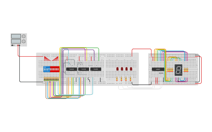 Circuit design Decodificador | Tinkercad