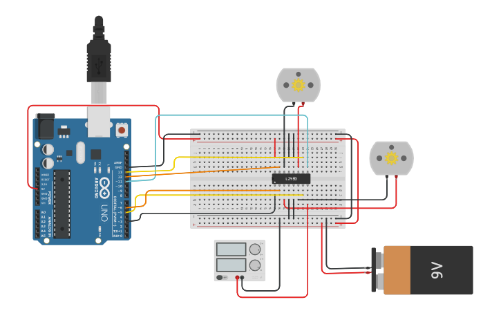 Circuit Design Serial Monitor With Dc Motor Tinkercad