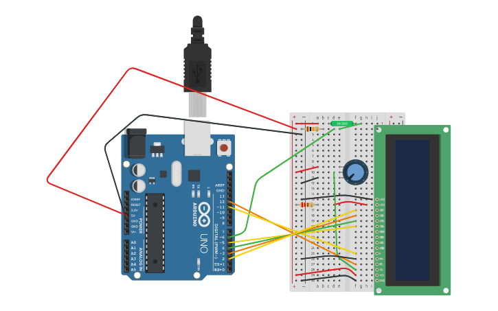 Circuit design LCD | Tinkercad