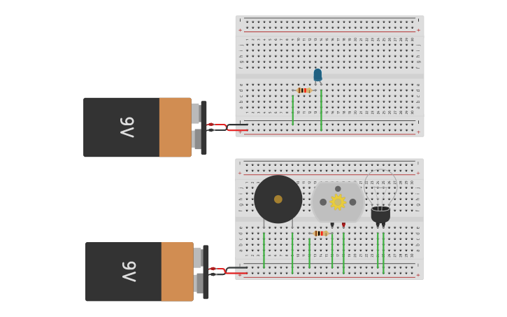 Circuit design Breadboard - Tinkercad
