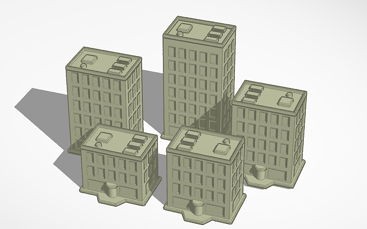 3D design Battletech 6mm SciFi Building Remix - Tinkercad