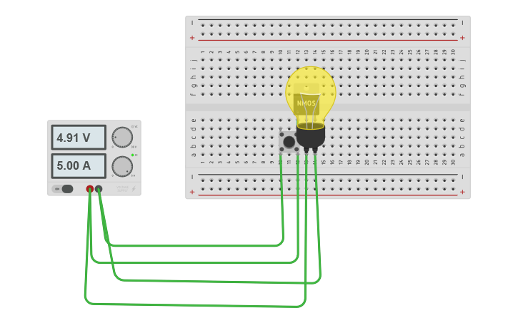 Circuit design Simple NMOSFET Switch | Tinkercad
