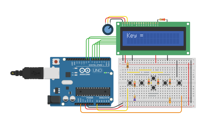 Circuit design Capture LCD Shield Button Values - Tinkercad Circuit design Capture LCD Shield Button Values - Tinkercad