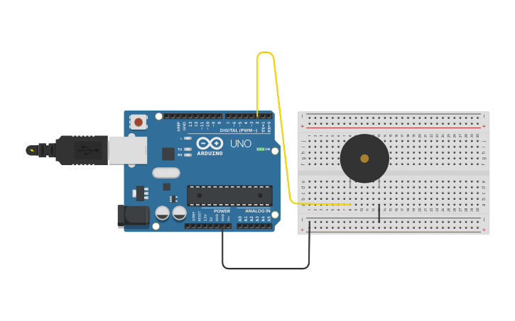 Circuit design Pratica 1- Piezo | Tinkercad