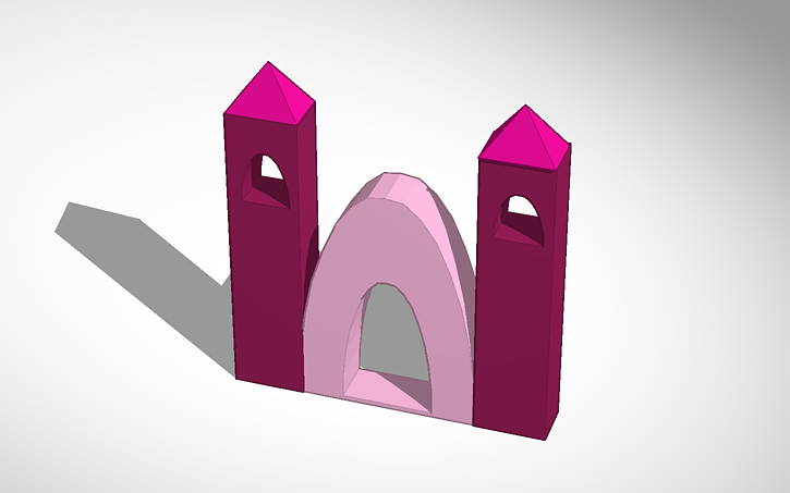 3D design pink castle | Tinkercad