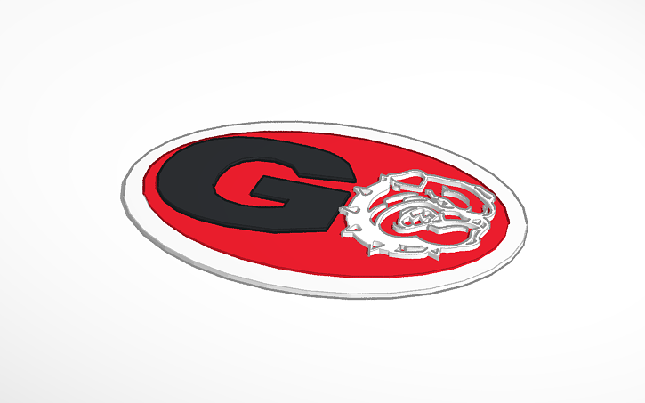 3D design Copy of UGA logo - Tinkercad