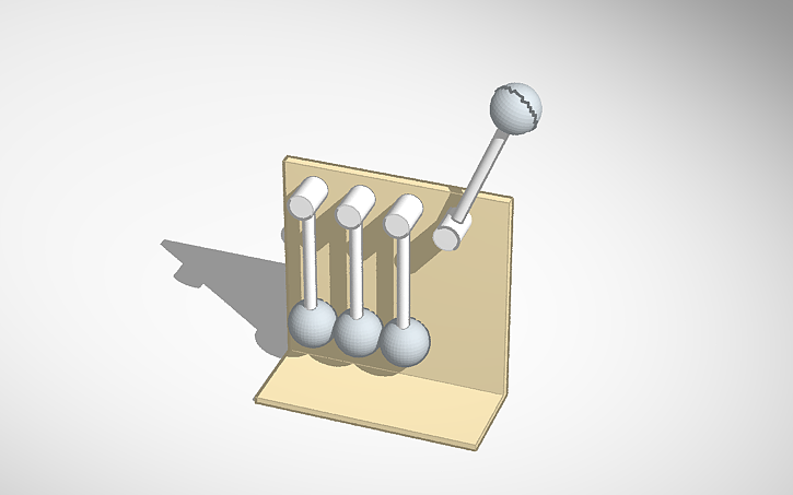 3D design newtons cradle - Tinkercad