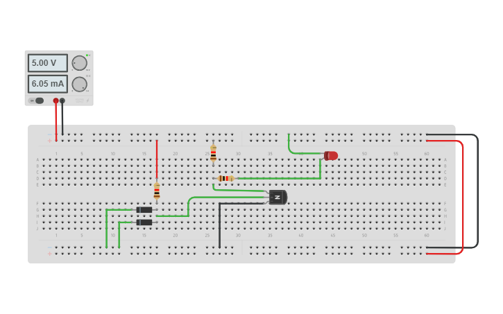 Circuit design DTL NOR Gate - Tinkercad