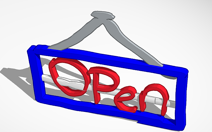 3D design open sign old fashioned lights - Tinkercad