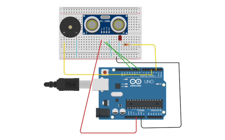 Circuit design Parking System - Tinkercad