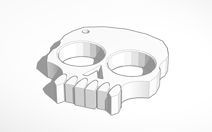 3D design knuckle skull keychain - Tinkercad