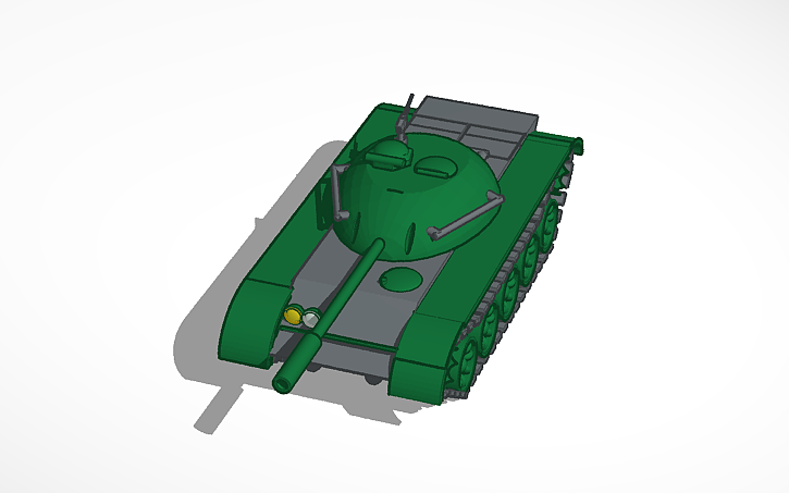 3D design T54/55 Tank - Tinkercad