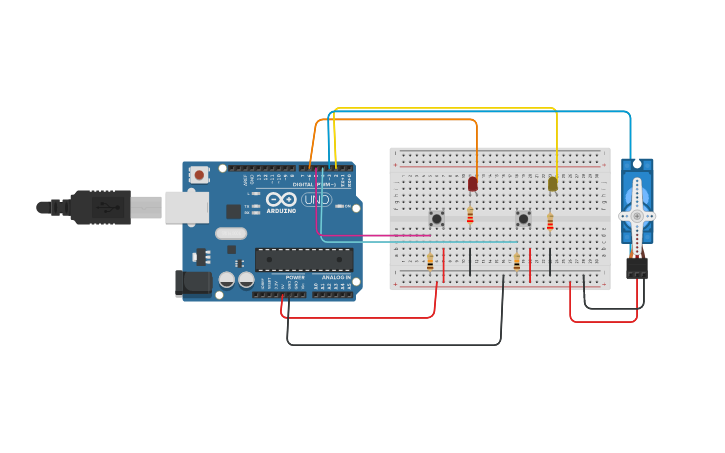 Circuit design pluma de estacionamiento - Tinkercad