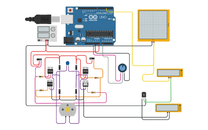Circuit design PONTE H SIMPLES COM ARDUINO OK - Tinkercad