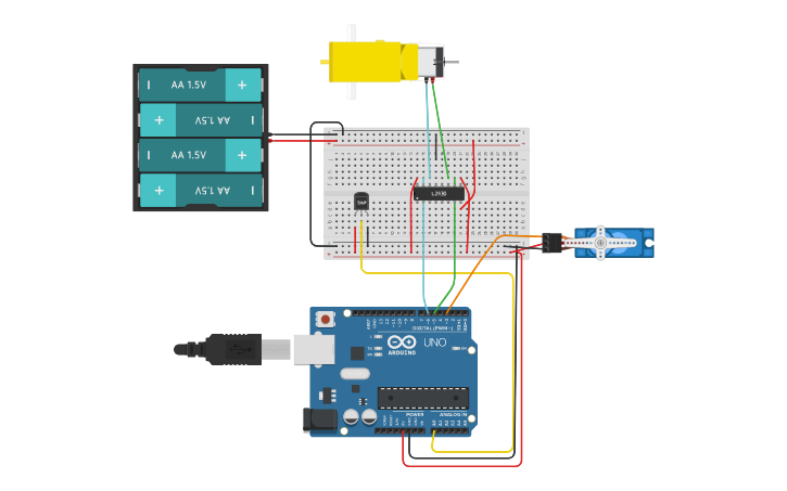 Circuit design Servo - Tinkercad