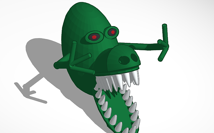 3D design Dinosaur head finger puppet | Tinkercad