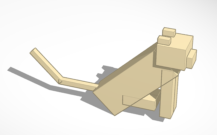 3D design minecraft ocelot/cat [sitting] - Tinkercad