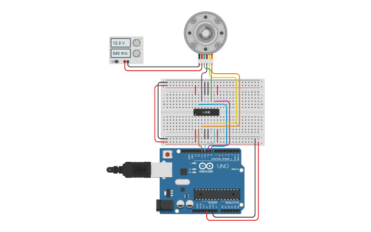 Circuit design Stepper | Tinkercad