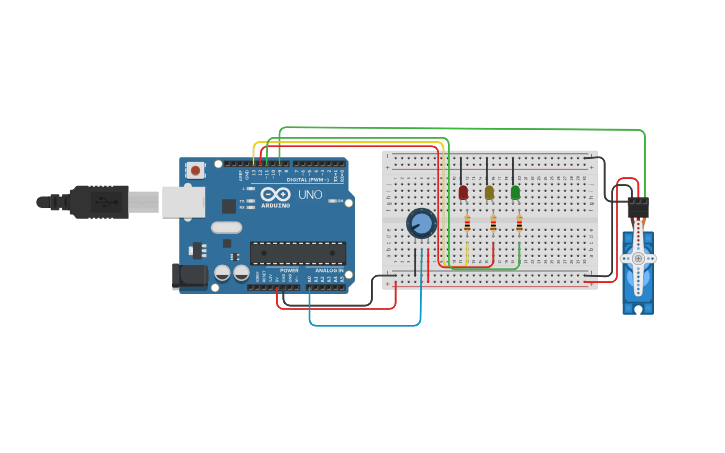 Circuit design lab 6 servo de motor - Tinkercad
