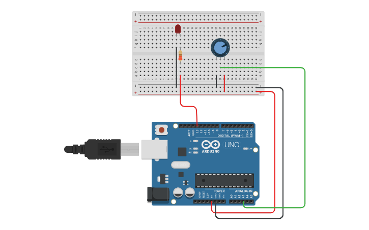 Circuit design Led intermittente - Tinkercad
