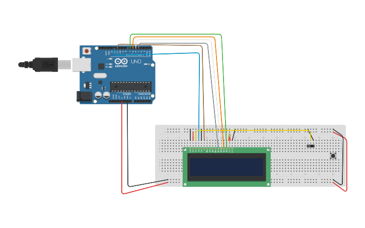 Circuit design Display de LCD - Tinkercad