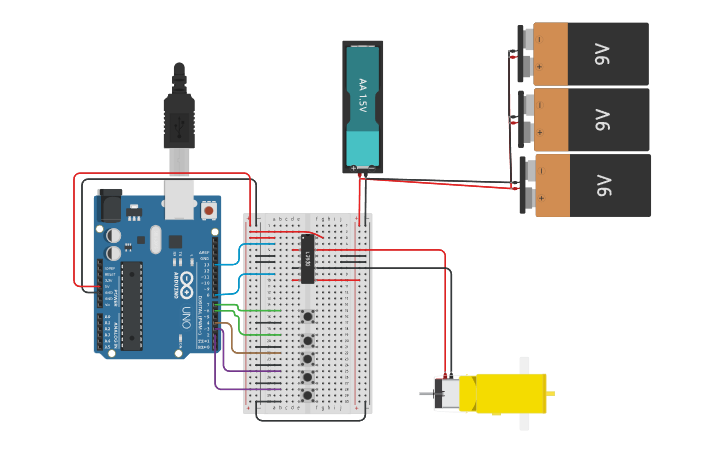 Circuit design Motor Driver UP/DOWN - Tinkercad