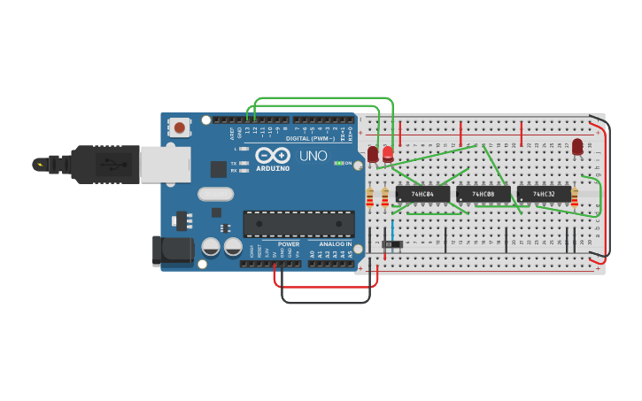 Circuit design Multiplexor 4entradas | Tinkercad