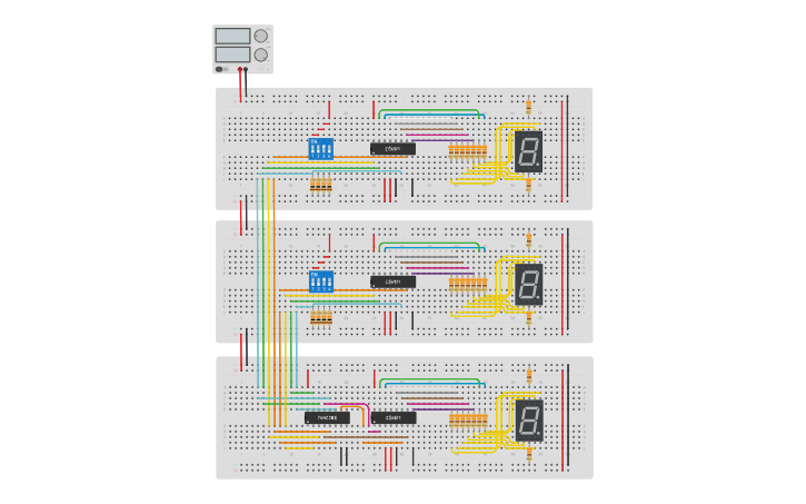 Circuit Design Sumador Completo De 4 Bits Tinkercad