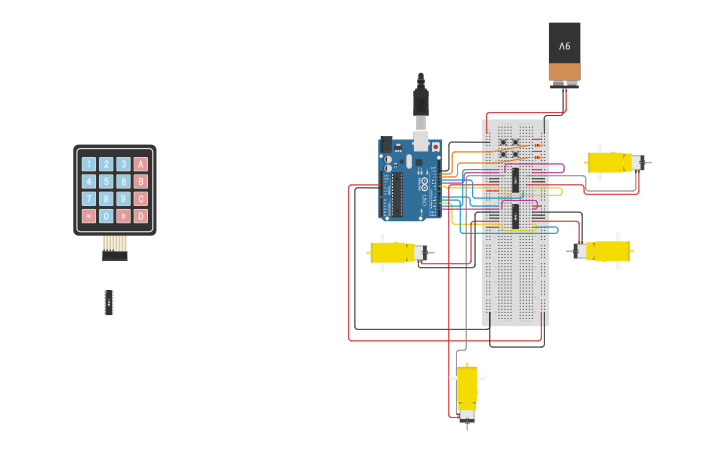 Circuit design PIE acionamento motor - Tinkercad